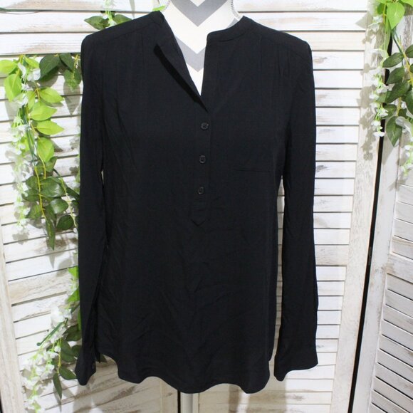 LOFT | Tops | Loft Black Long Sleeve Blouse 647 | Poshmark